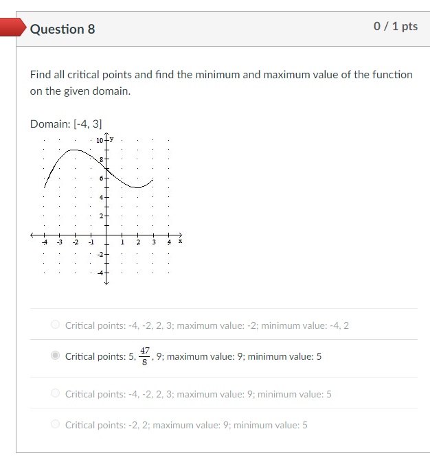 Solved Question 8Find all critical points and find the | Chegg.com