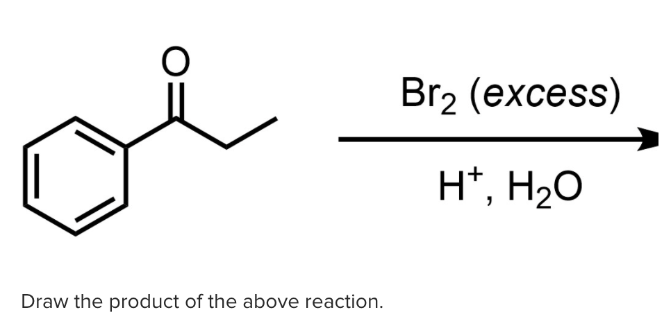 Solved O Br2 (excess) HT, H20 Draw the product of the above | Chegg.com