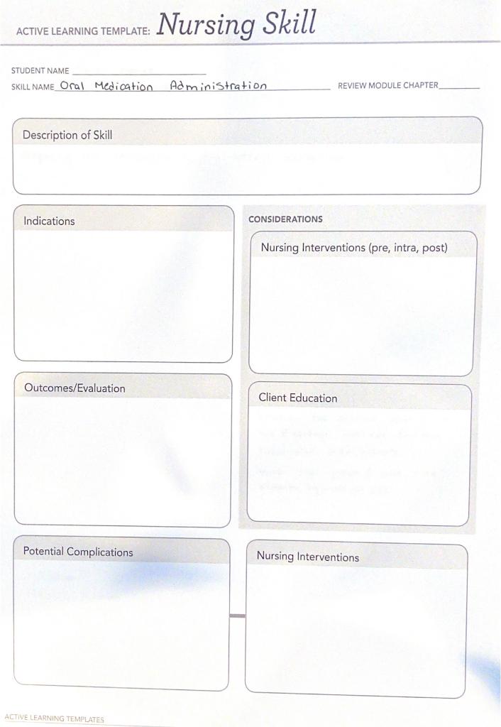 Nursing Skill Active Learning Template