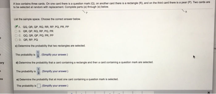 Solved A box contains three cards. On one card there is a | Chegg.com