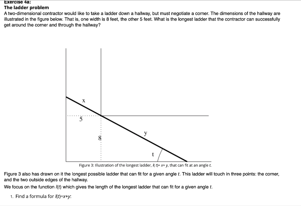 Solved Exercise 4a: The ladder problem A two-dimensional | Chegg.com