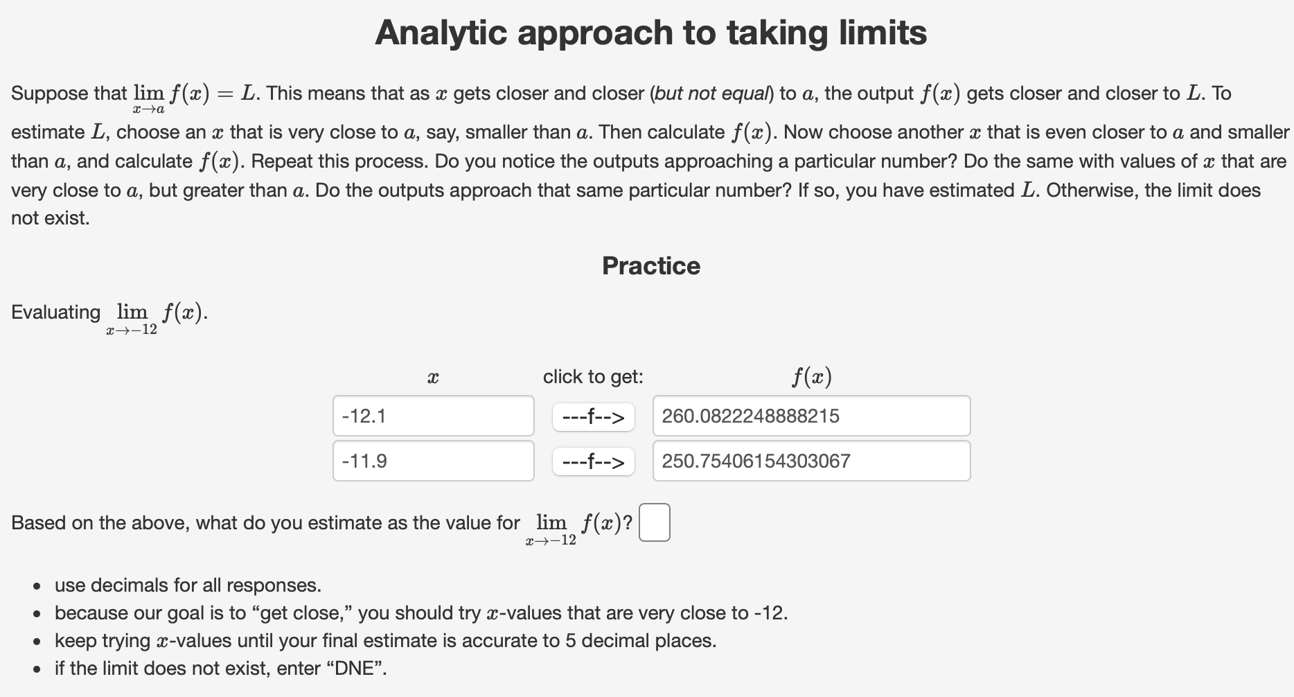 Solved Analytic approach to taking limits 2-a Suppose that | Chegg.com