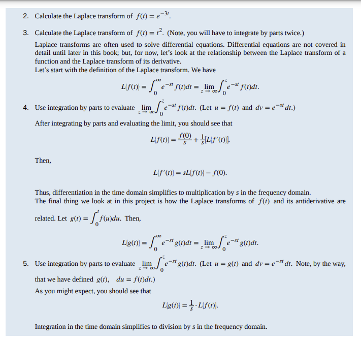 Solved Laplace Transforms In the last few chapters, we have | Chegg.com