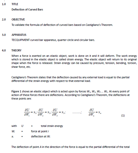 Solved 2.0 OBJECTIVE To validate the formula of deflection | Chegg.com