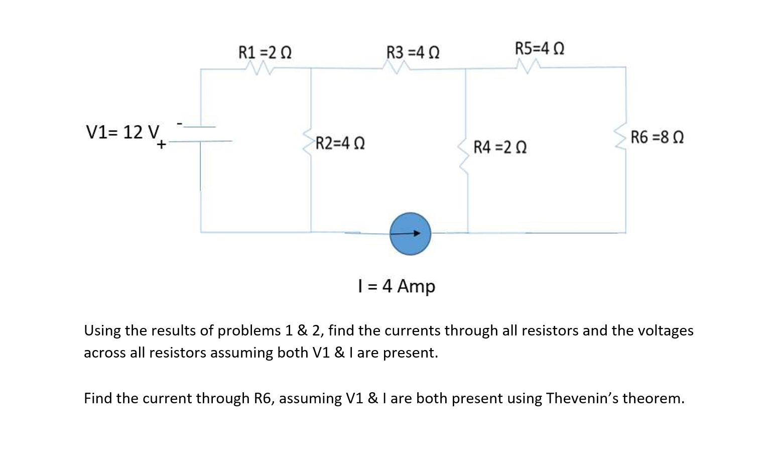 Solved R1 =212 R3 =412 R5=402 V1= 12 V R2=4 12 R6 =8 + R4 = | Chegg.com