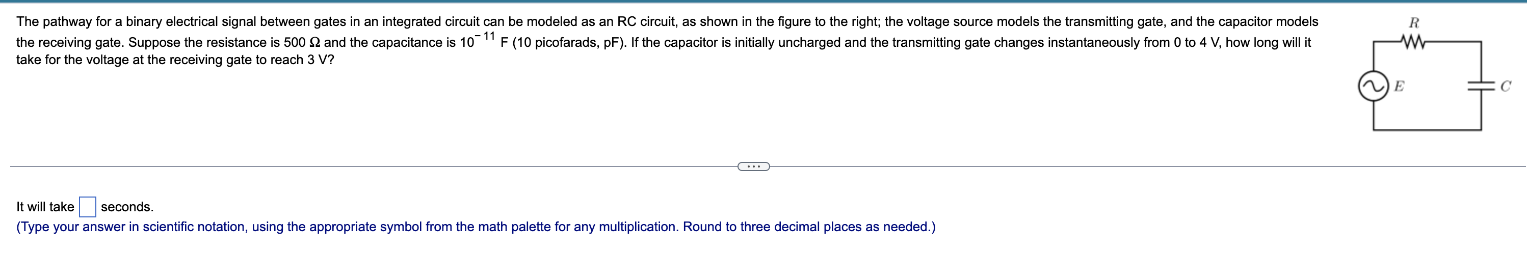 Solved take for the voltage at the receiving gate to reach | Chegg.com