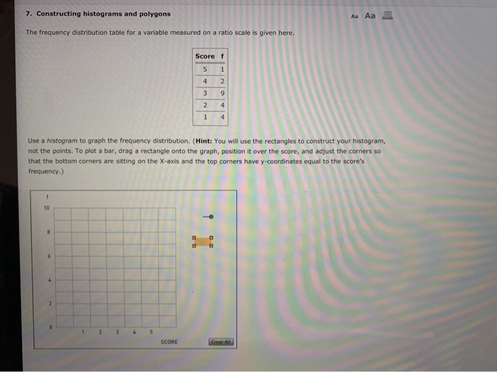 Solved 7. Constructing histograms and polygons Aa Aa The | Chegg.com