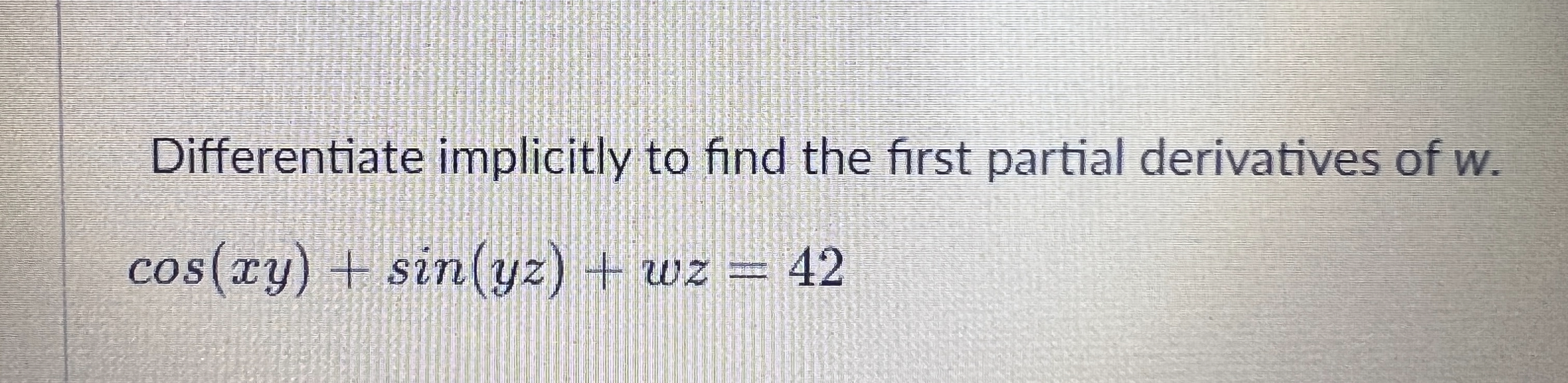 Solved Differentiate implicitly to ﻿find the first partial | Chegg.com