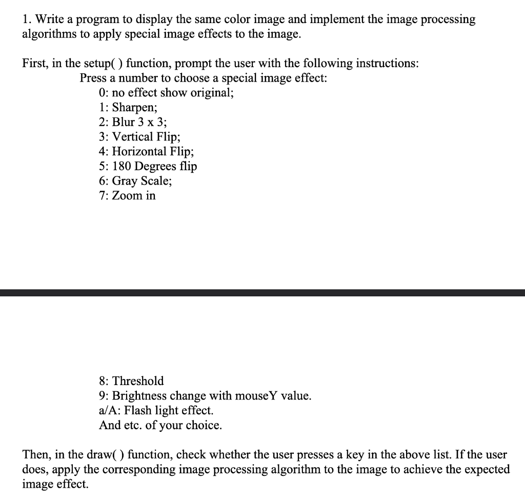 1. Write a program to display the same color image | Chegg.com