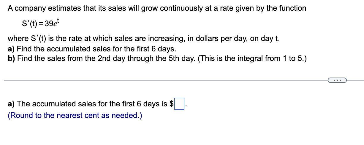Solved A company estimates that its sales will grow | Chegg.com
