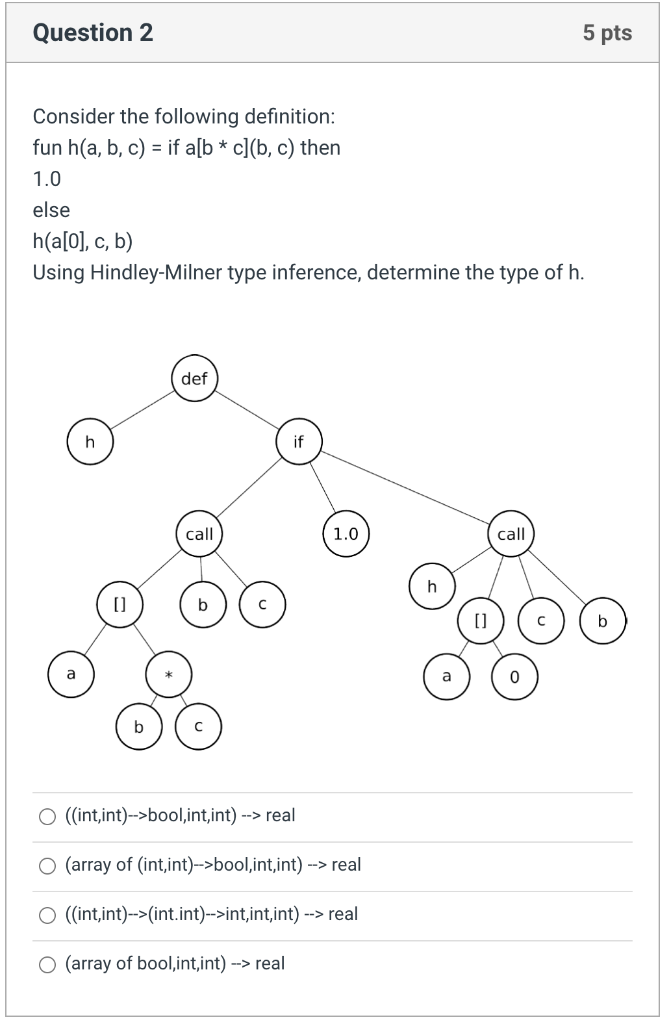 Solved Consider the following definition: fun h(a,b,c)= if | Chegg.com