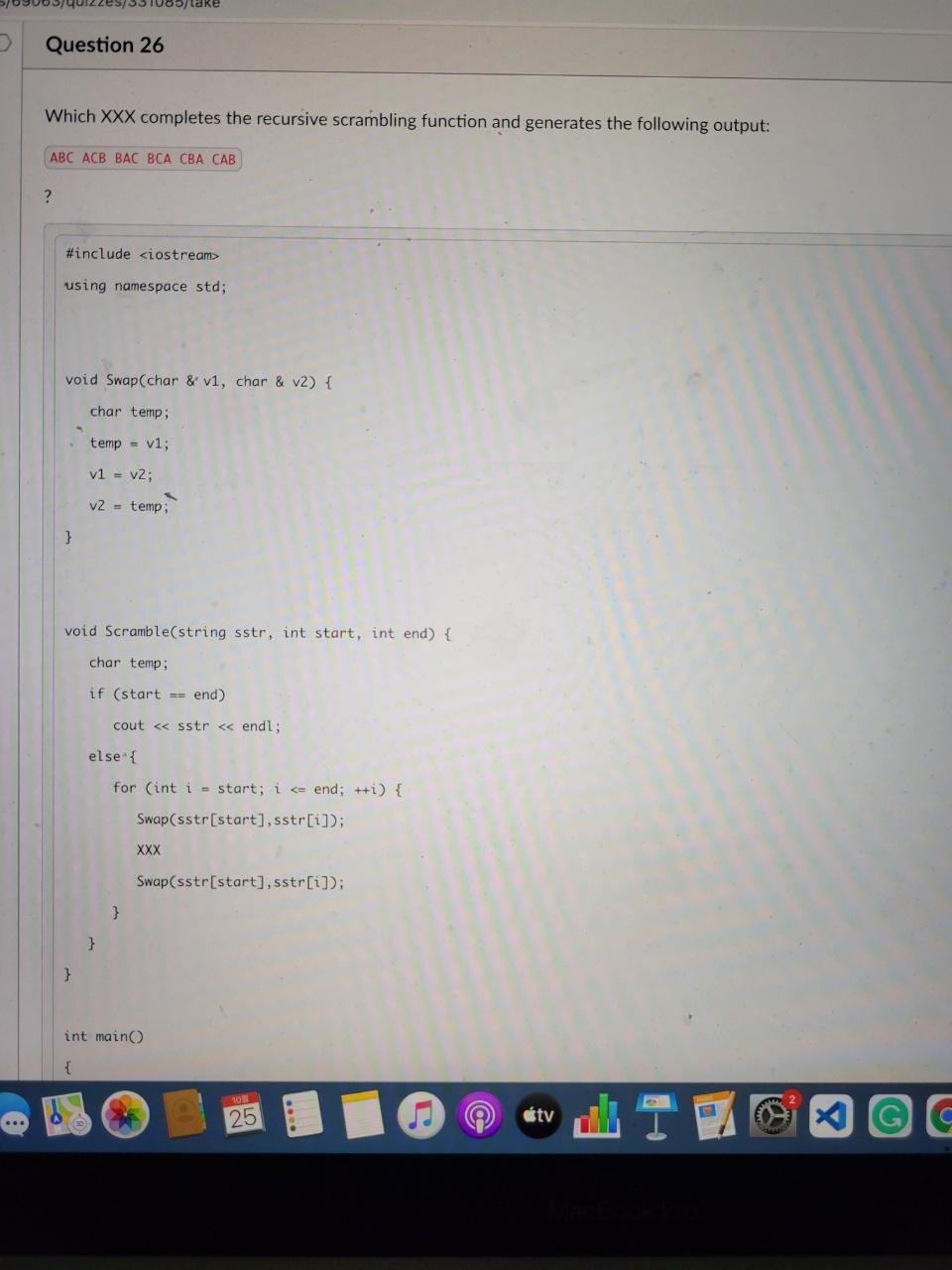 Solved Question 4 1 pts Identify the base case for the | Chegg.com
