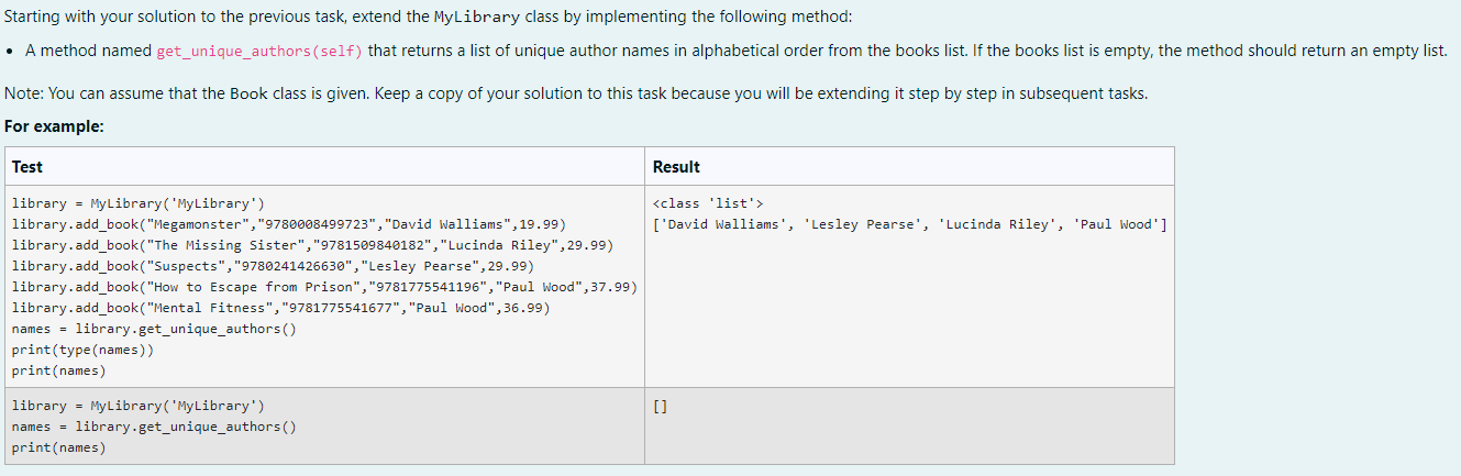 Solved python pls class MyLibrary: def __init__(self, | Chegg.com