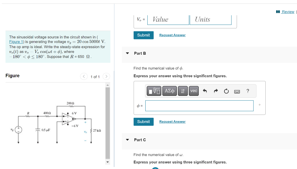 Solved The sinusoidal voltage source in the circuit shown in | Chegg.com