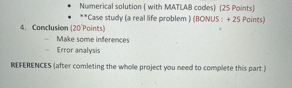Solved Numerical solution (with MATLAB codes) (25 Points) | Chegg.com