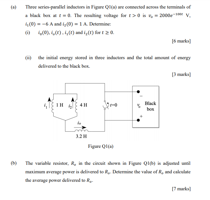 Solved (a) Three series-parallel inductors in Figure Q1(a) | Chegg.com