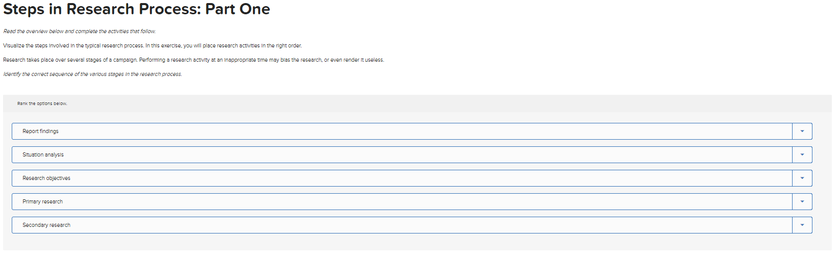 Solved Steps in Research Process: Part One Read the overview | Chegg.com