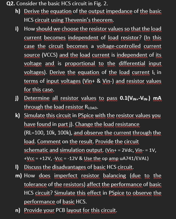 Solved Vin ww R3 R4 VO R Vout w R2 Road Figure 2. Basic HCS | Chegg.com