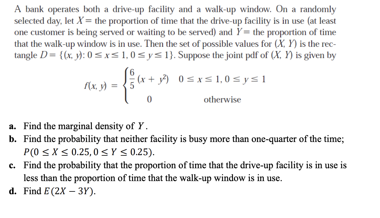 Solved A bank operates both a drive-up facility and a | Chegg.com