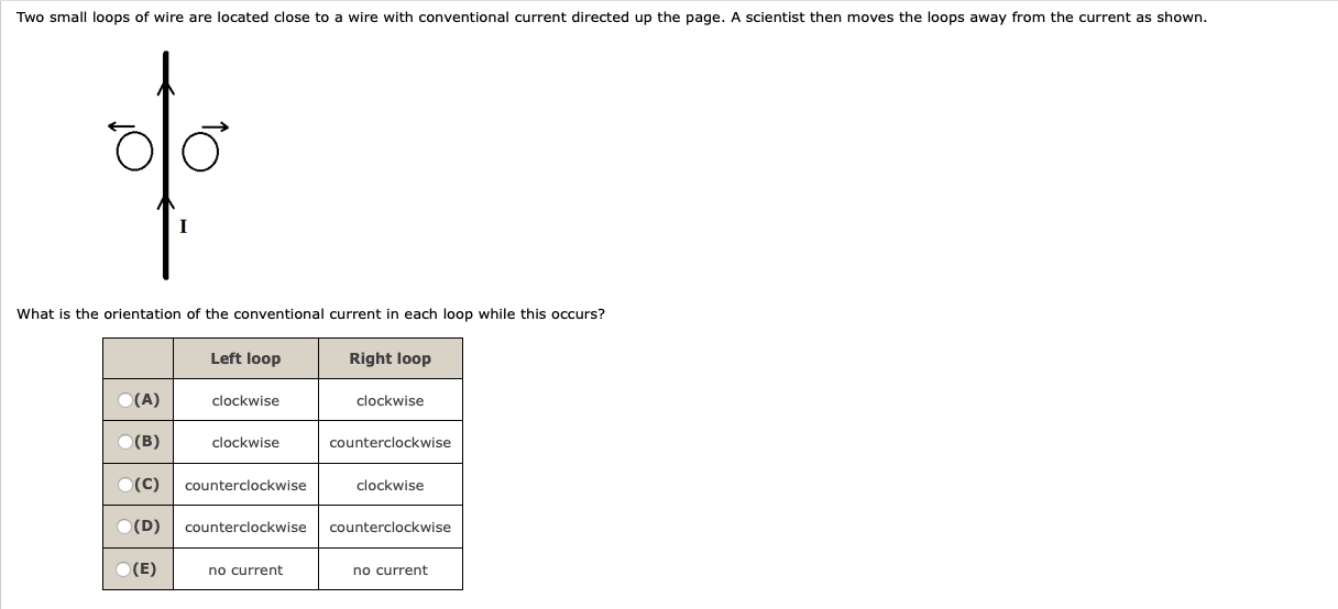 Solved Two small loops of wire are located close to a wire | Chegg.com