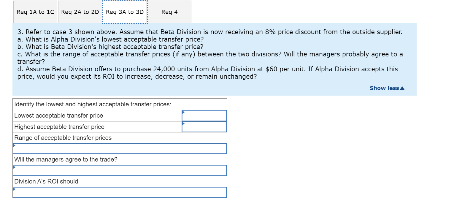 1. Refer to case 1 shown above. Alpha Division can | Chegg.com
