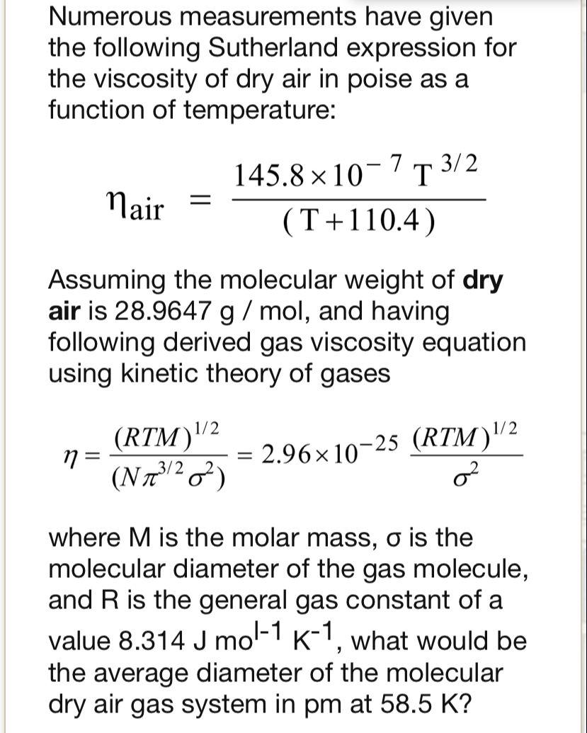 Solved Numerous measurements have given the following | Chegg.com