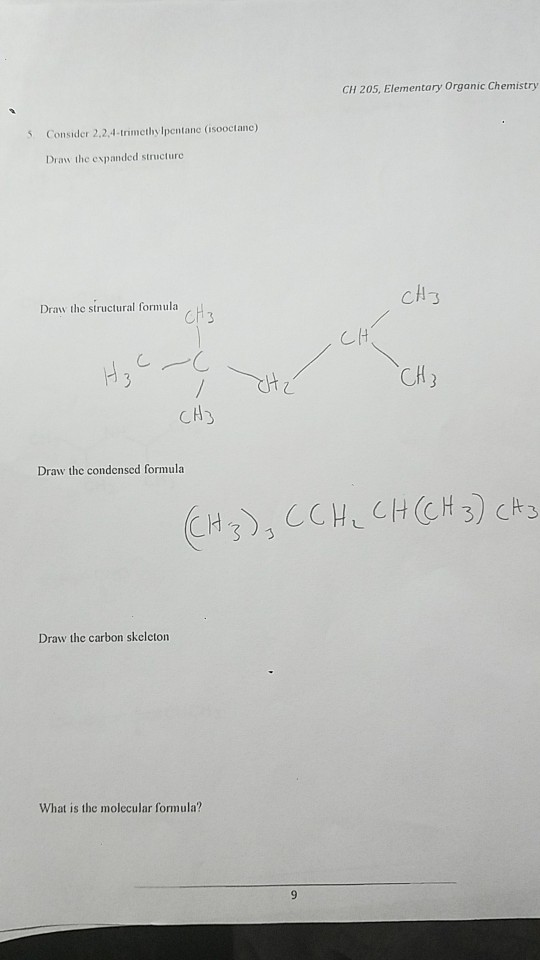 Solved CH 205, Elementary Organic Chemistry 5 Consider | Chegg.com