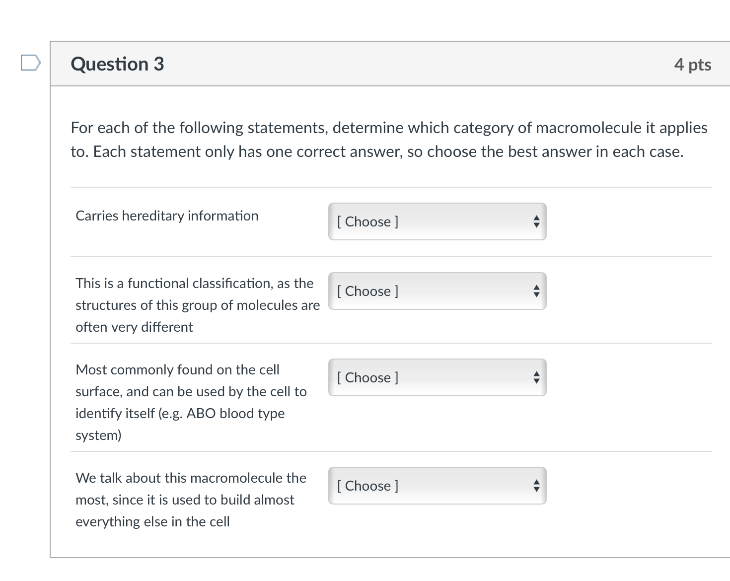 Solved Question 3For each of the following statements, | Chegg.com