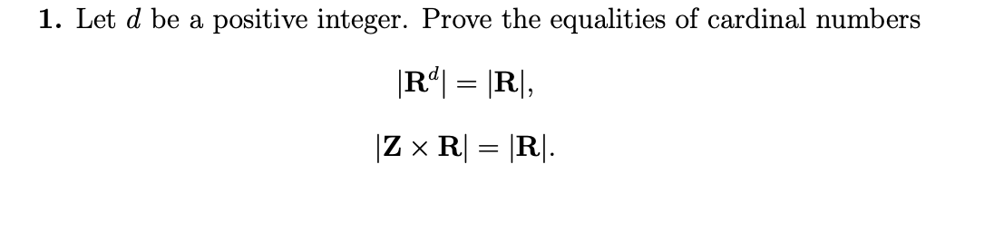 Solved 1. Let d be a positive integer. Prove the equalities | Chegg.com