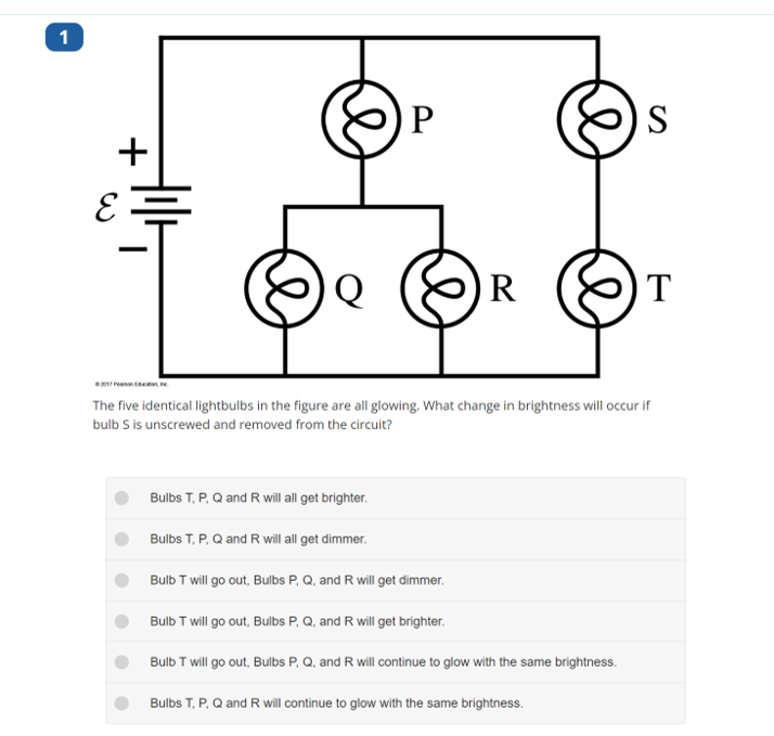 Solved The five identical lightbulbs in the figure are all | Chegg.com