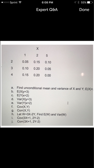 Solved a. Find unconditional mean and variance of X and Y: | Chegg.com