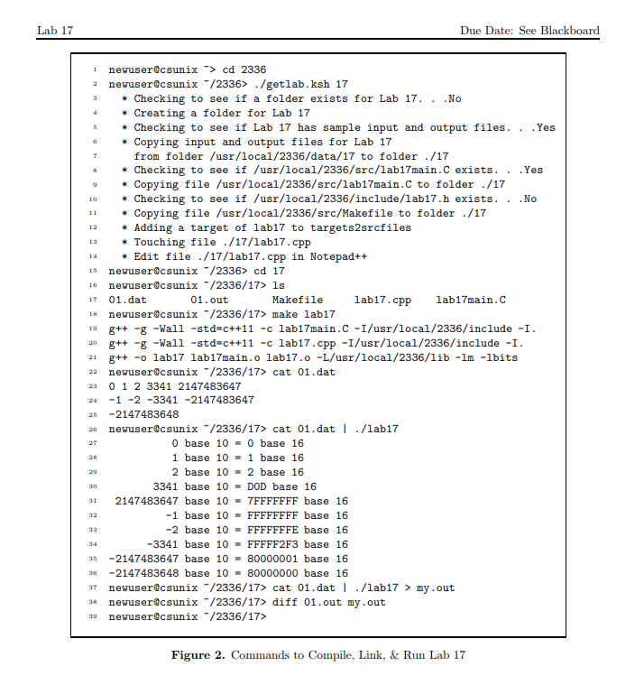 Solved Lab 17 Due Date: See Blackboard Source File: | Chegg.com