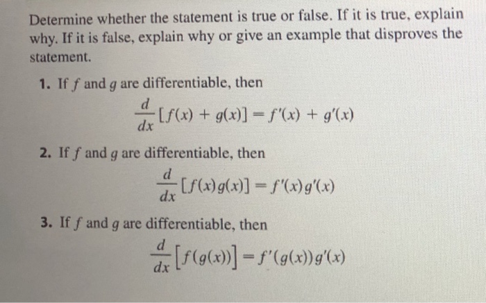 Solved Determine whether the statement is true or false. If | Chegg.com