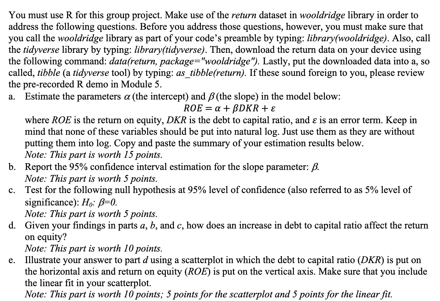 Solved f. Let us now consider a different model. Estimate | Chegg.com