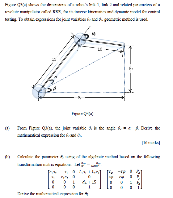 Solved Figure Q3(a) shows the dimensions of a robot's link | Chegg.com