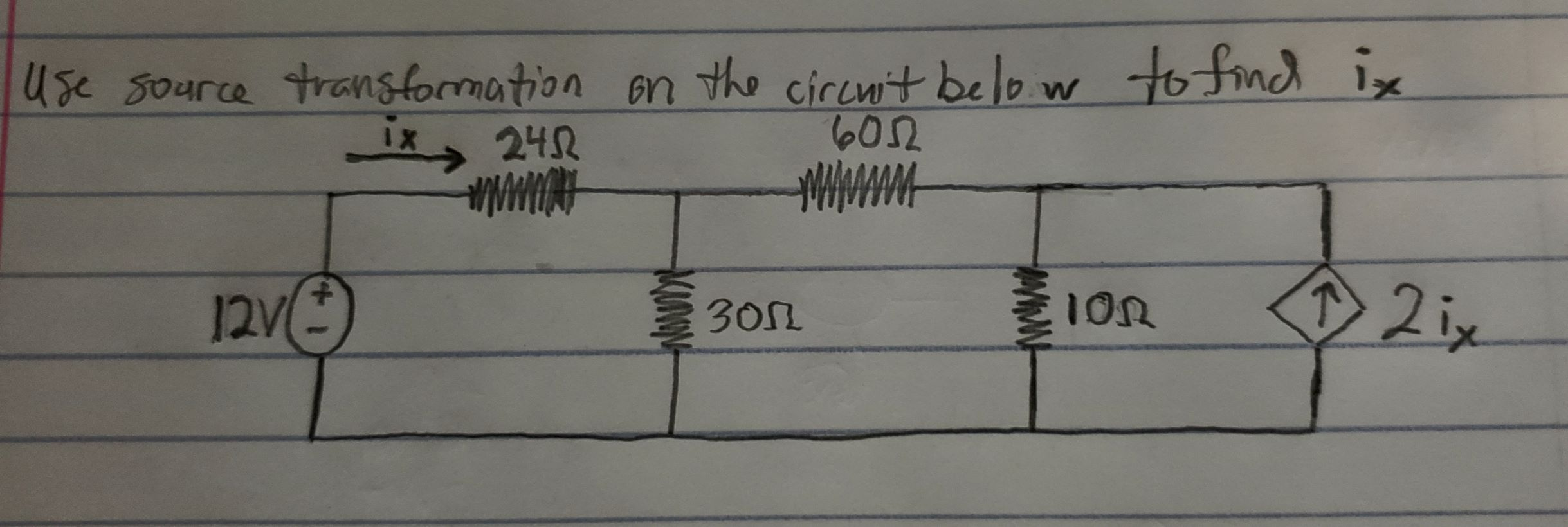 Solved use source to find ix transformation ix, 245 on the | Chegg.com