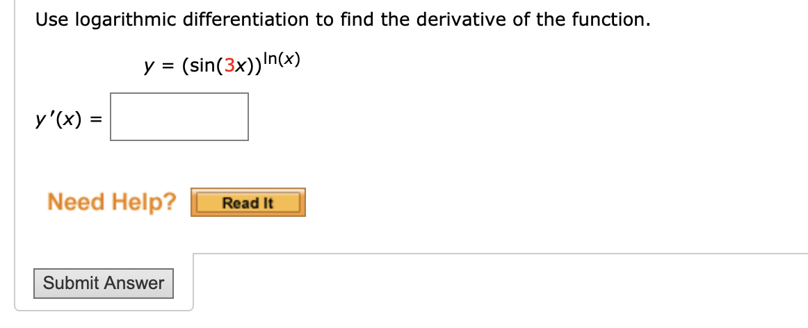 Solved Use logarithmic differentiation to find the | Chegg.com