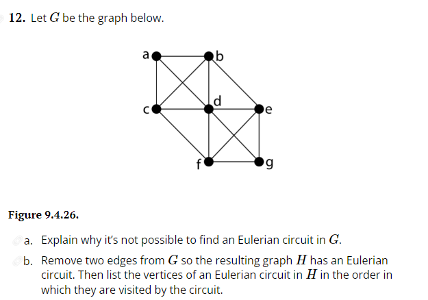 Solved 12. Let \\( G \\) be the graph below. Figure 9.4.26. | Chegg.com