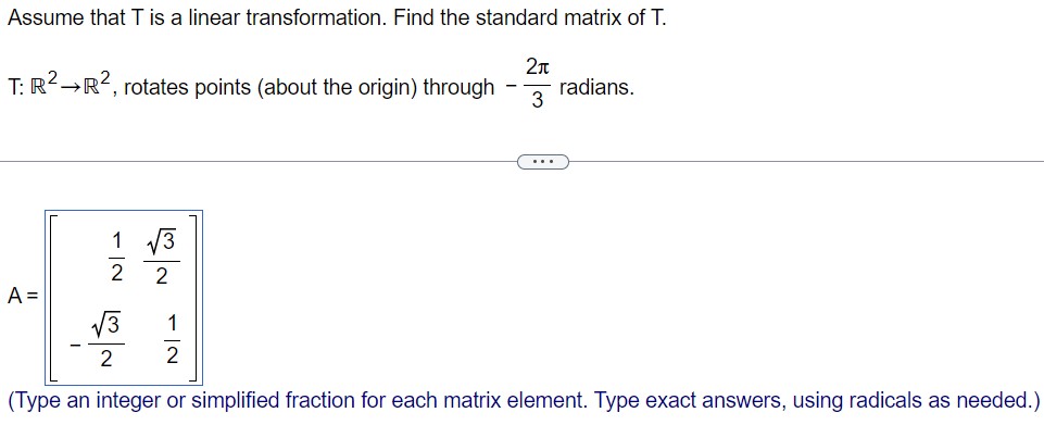 Solved Assume that T is a linear transformation. Find the | Chegg.com