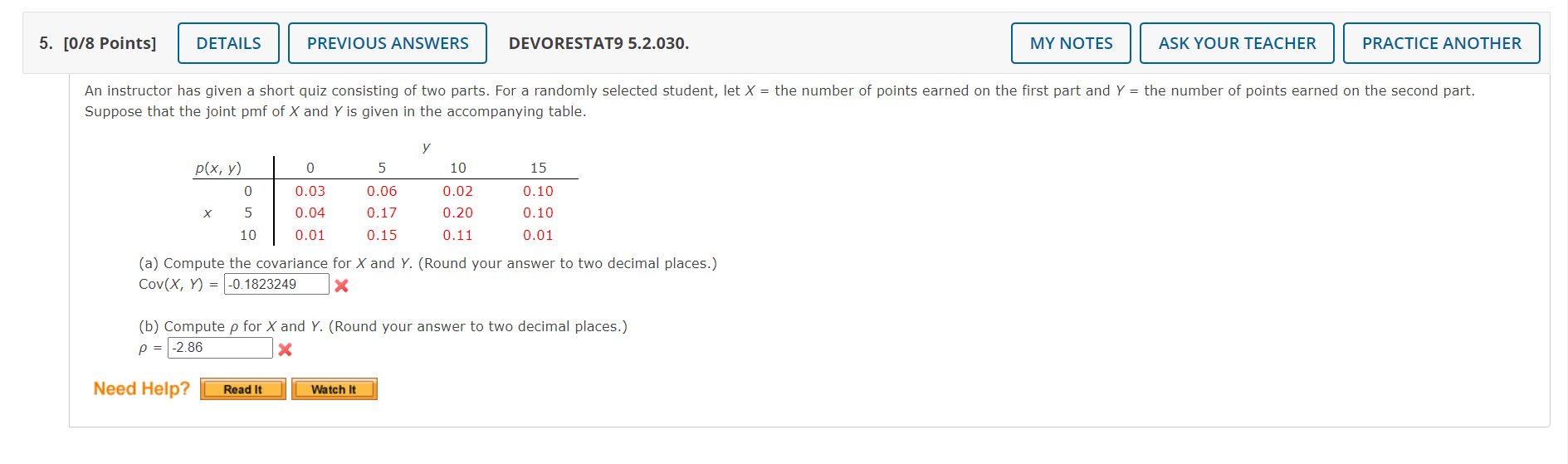 Solved 5. [0/8 Points] DETAILS PREVIOUS ANSWERS DEVORESTAT9 | Chegg.com
