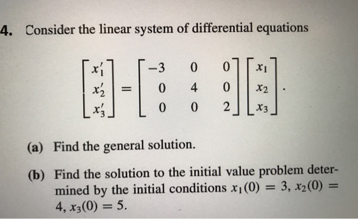 Solved Consider the linear system of differential equations | Chegg.com