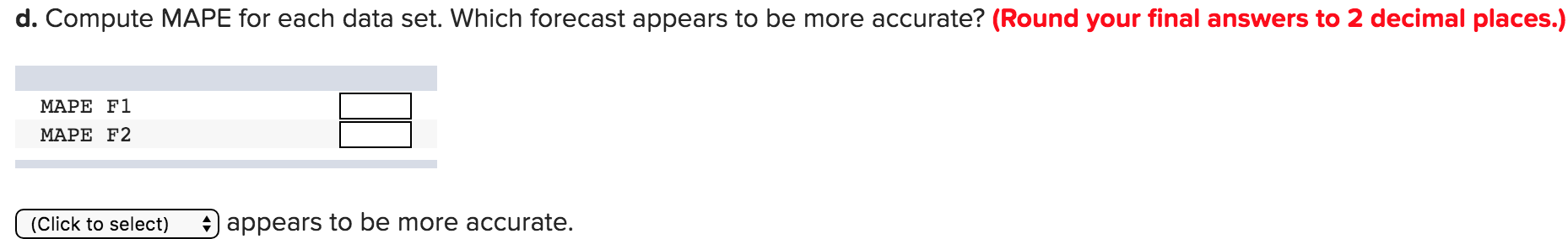 Solved Two different forecasting techniques (F1 and F2) were | Chegg.com