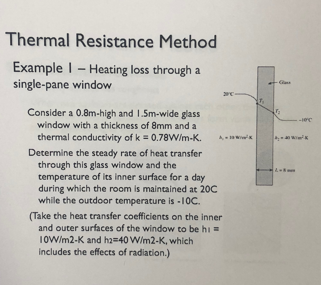 Solved Thermal Resistance Method Example I - Heating loss | Chegg.com