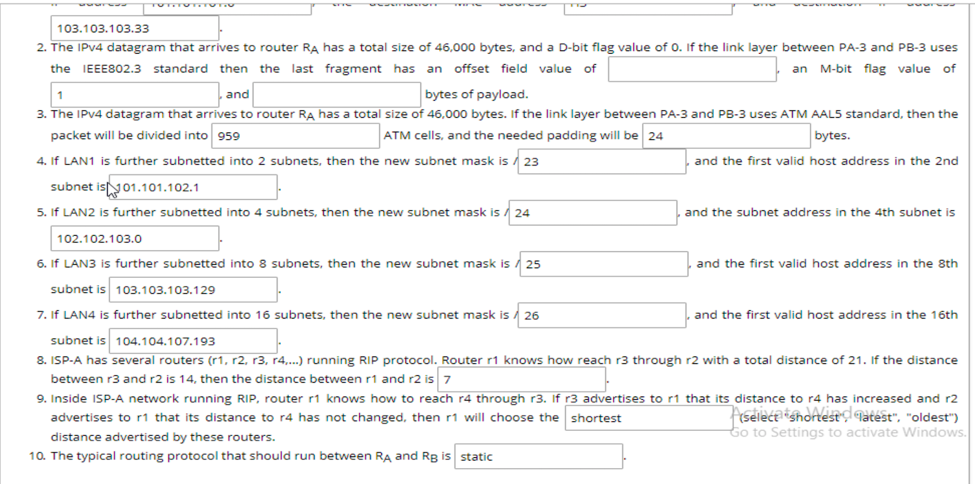 Network And Link Layers Problem Consider The Ipv4