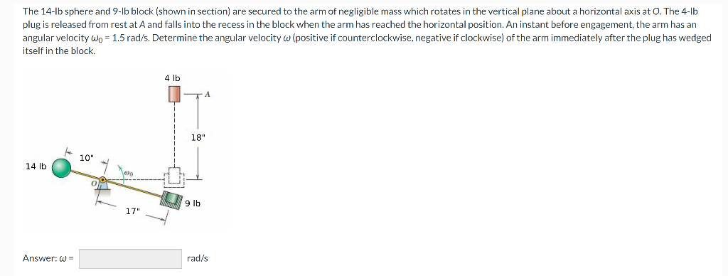Solved The 14-Ib sphere and 9-Ib block (shown in section) | Chegg.com