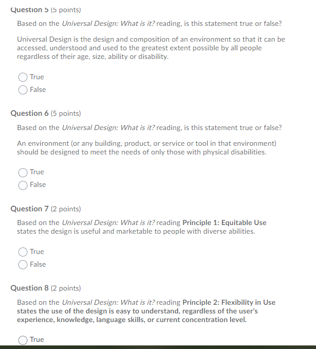 Solved Question 1 (5 points) Physical Accessibility covers | Chegg.com