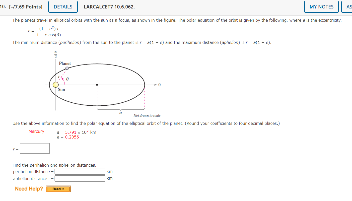 Solved The planets travel in elliptical orbits with the sun | Chegg.com