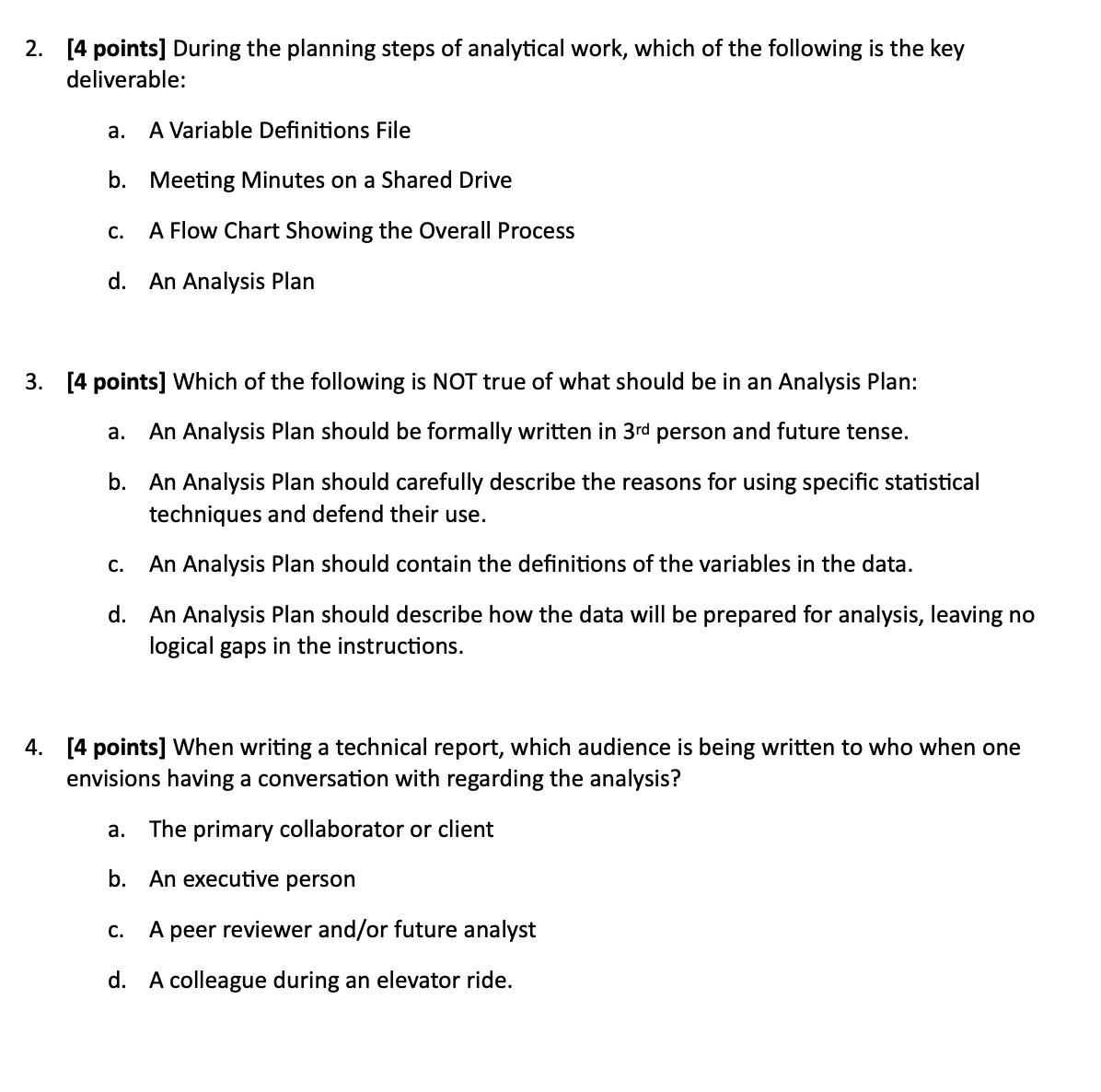 Solved 2. [4 points] During the planning steps of analytical | Chegg.com