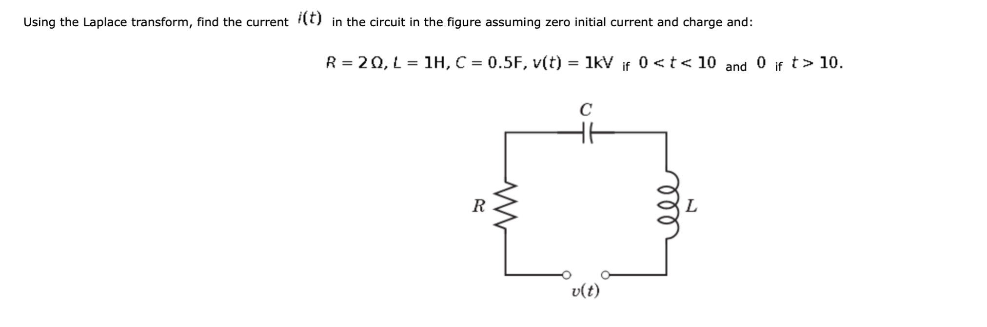 Solved Using The Laplace Transform Find The Current I T In