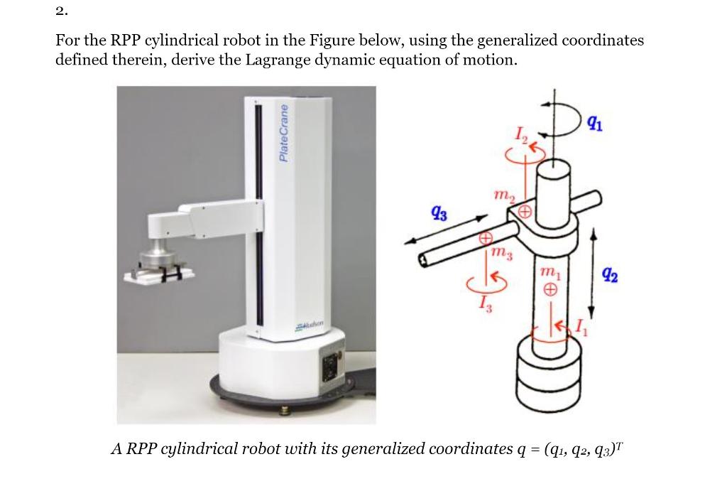 Solved 2. For the RPP cylindrical robot in the Figure below, | Chegg.com